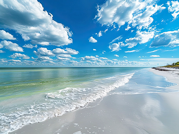 Miles of pristine shoreline stretch before you at Lovers Key, where solitude and natural beauty create Florida's ultimate beach escape.