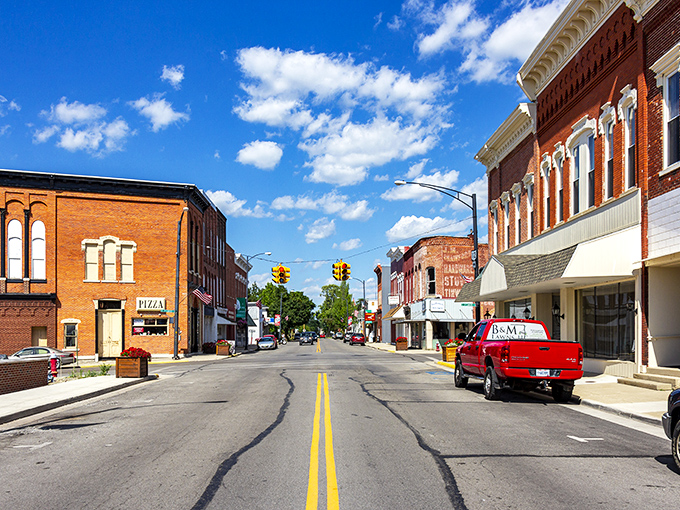 Main Street magic under Midwestern skies. Columbus Grove's historic downtown invites you to slow down and remember when architecture had personality and purpose.