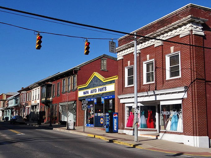 Mifflinburg's downtown looks like a movie set for "Small Town America," but these colorful 19th-century storefronts house real businesses with genuine character.