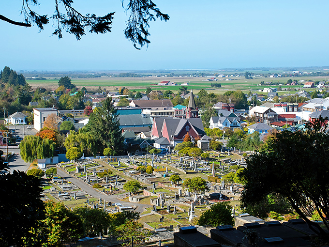Rolling hills and Victorian spires create a postcard-perfect panorama that makes you believe in fairy tales again. 