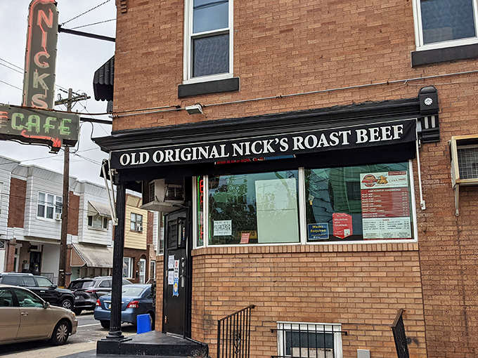 The unassuming brick exterior of Old Original Nick's Roast Beef hides culinary treasures that locals have cherished for decades.