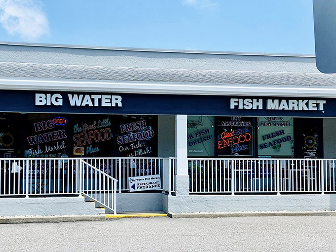 The unassuming blue storefront of Big Water Fish Market might not scream "culinary destination," but locals know better. Florida's best seafood often hides in plain sight. 