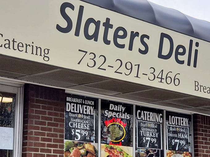 The unassuming brick fa&ccedil;ade of Slater's Deli hides culinary treasures within, like finding a Michelin star behind a convenience store sign. 
