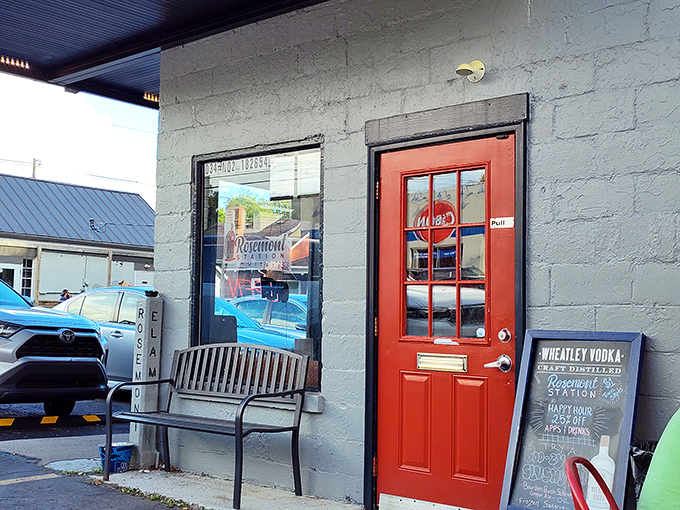 That bright red door isn't just an entrance&mdash;it's an invitation to flavor town. Rosemont Station's unassuming exterior hides culinary treasures waiting to be discovered. 