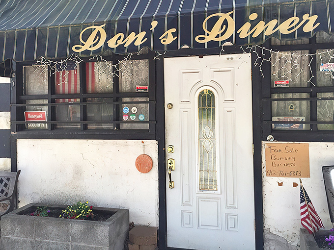 Don's Diner stands proudly beneath Pittsburgh's infrastructure, its classic striped awning and flower boxes offering a warm welcome to hungry travelers.