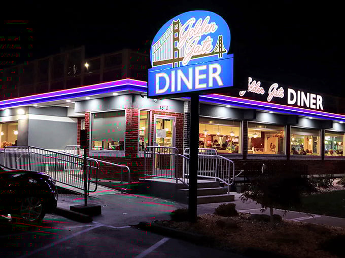The neon glow of Golden Gate Diner at night isn't just inviting&mdash;it's practically a lighthouse for hungry souls navigating the sea of mediocre breakfast options.