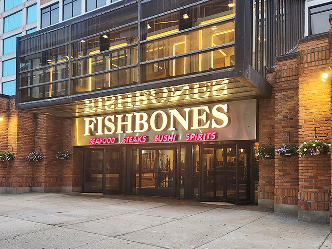 The neon marquee beckons like a lighthouse for hungry souls wandering Greektown. That retro sign isn't just advertising&mdash;it's making a delicious promise.