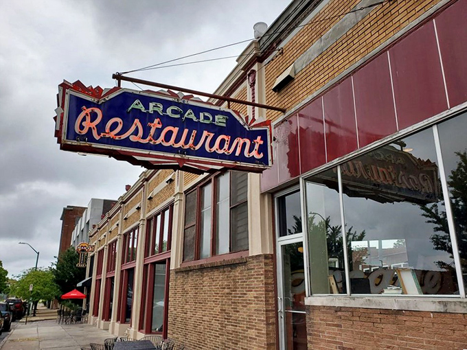 The neon sign beckons like an old friend &ndash; The Arcade Restaurant stands proudly on South Main Street, Memphis's oldest diner still serving up history with breakfast.
