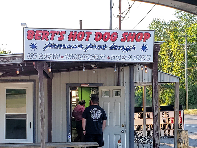 The unassuming exterior of Bert's Hot Dog Shop stands as a testament to the timeless truth: culinary greatness often hides in plain sight.