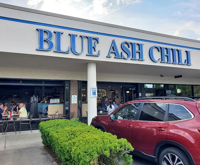 The unassuming exterior of Blue Ash Chili might fool you, but locals know this modest storefront houses Cincinnati culinary magic worth the pilgrimage.