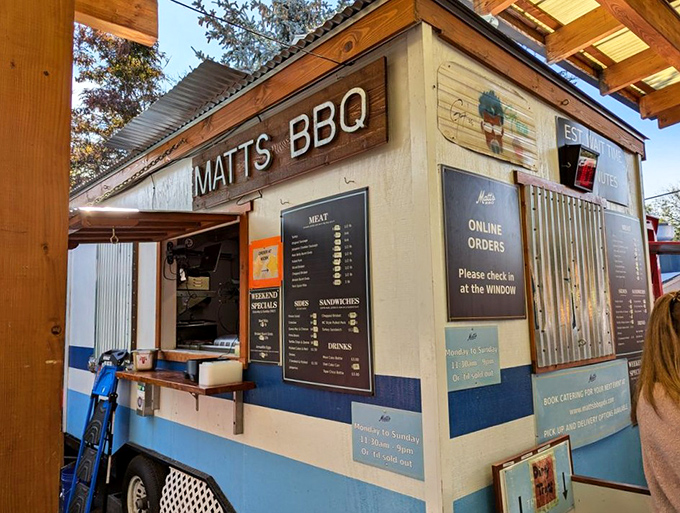 The blue and white food cart that launched a thousand road trips. Matt's BBQ stands as Portland's temple to Texas-style smoked meat perfection.