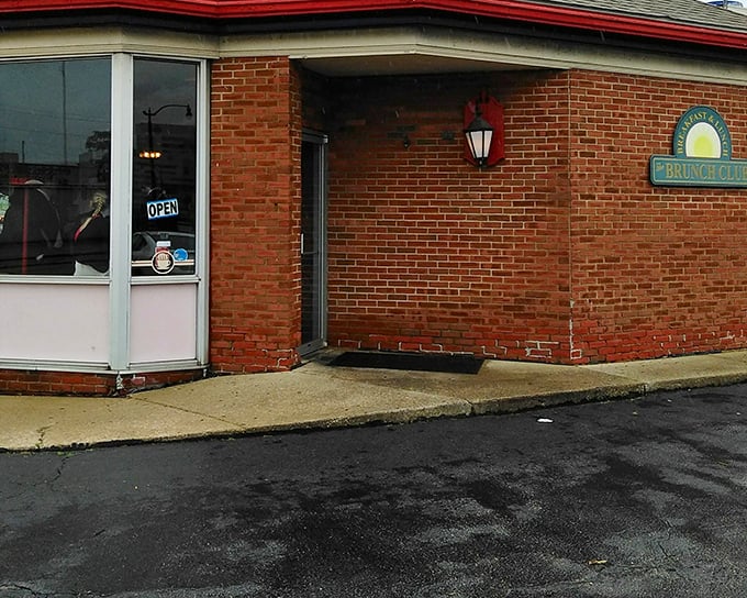 The unassuming brick exterior of The Brunch Club hides a breakfast paradise within, like finding a treasure chest disguised as an ordinary box.