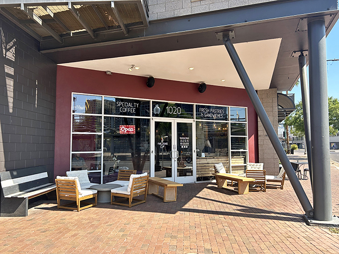The welcoming storefront beckons like an old friend, promising respite from Phoenix heat and a caffeine fix worth the detour.