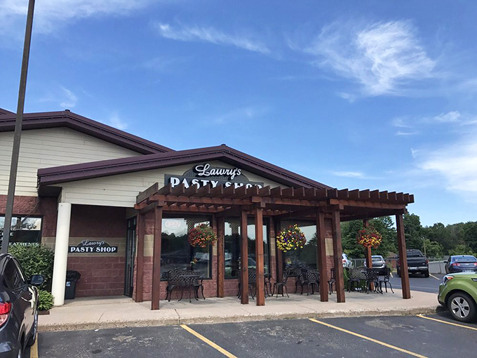 The unassuming exterior of Lawry's Pasty Shop proves once again that culinary treasures often hide behind modest facades. Pure Michigan magic awaits inside.