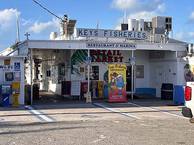 The unassuming exterior of Keys Fisheries hides culinary treasures within. Like finding a pearl in an oyster, this no-frills spot delivers five-star flavors.