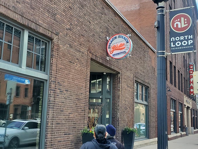 Smack Shack's brick exterior feels like discovering a secret seafood clubhouse in Minneapolis' trendy North Loop neighborhood.