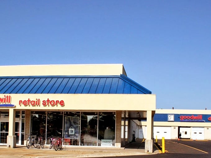 The blue-roofed retail wonderland where one person's castoffs become another's treasures. Madison's thrift mecca stands ready for bargain hunters.