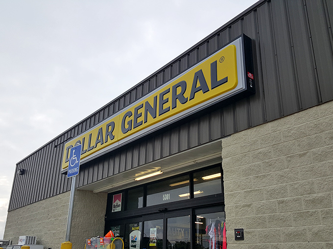 The iconic yellow and black signage beckons bargain hunters like a lighthouse guiding ships to safe harbor. Welcome to savings paradise!