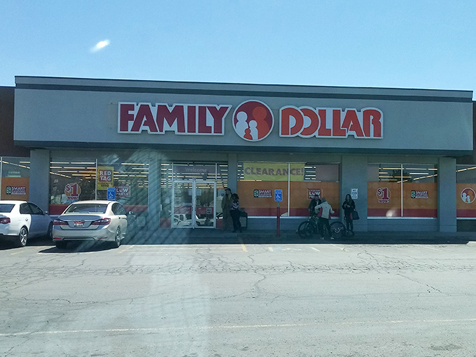 The iconic red Family Dollar sign beckons bargain hunters like a lighthouse for the budget-conscious shopper in South Salt Lake.