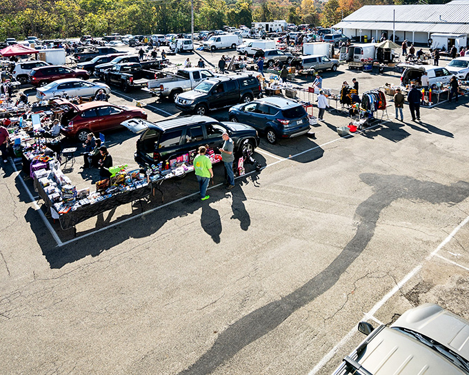 The aerial view reveals BFM Marketplace's sprawling wonderland of treasures, where one person's castoffs become another's prized discoveries.
