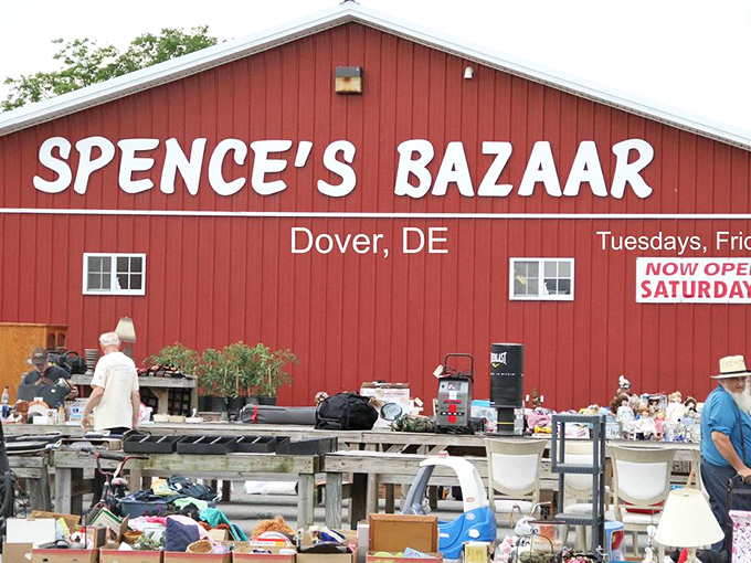 That classic red barn exterior promises treasures inside - like a grown-up version of Christmas morning anticipation.