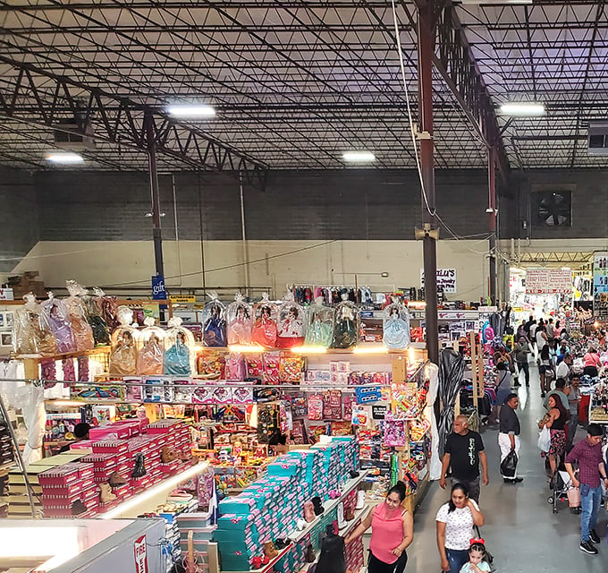 The treasure hunt begins! Washington Boulevard Marketplace's expansive interior houses countless vendors waiting to share their wares with eager shoppers.