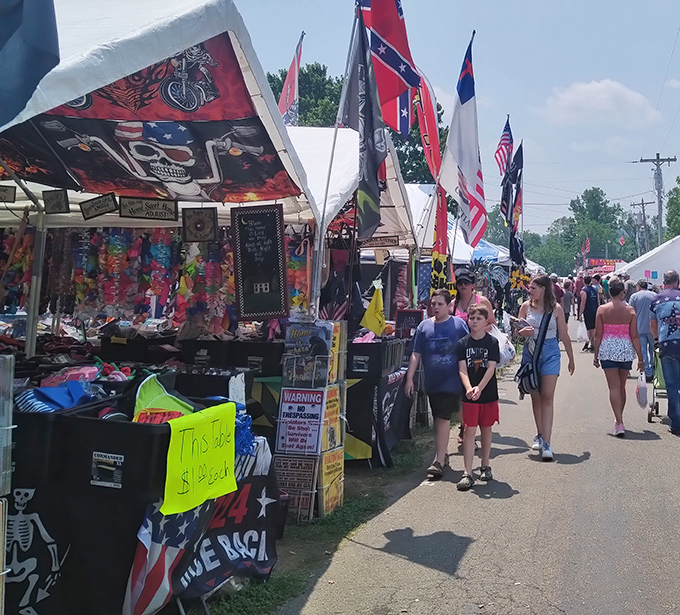 A treasure hunter's paradise where one sign boldly proclaims "DAMN FINE STUFF" &ndash; truth in advertising at its finest! Metal sculptures and vintage finds create an irresistible maze of possibilities.