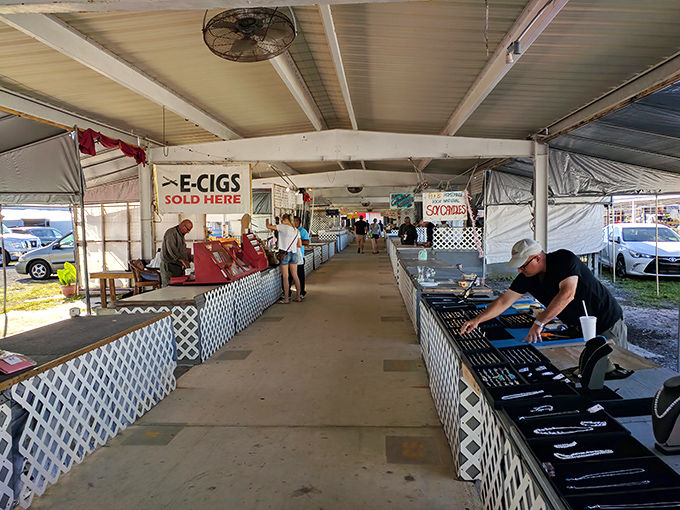 The covered walkways of B&A Flea Market offer a treasure hunter's paradise, where one person's castoffs become another's prized discoveries. 