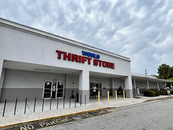 The unassuming exterior of World Thrift belies the treasure trove within &ndash; like finding a pirate's chest disguised as a mailbox.