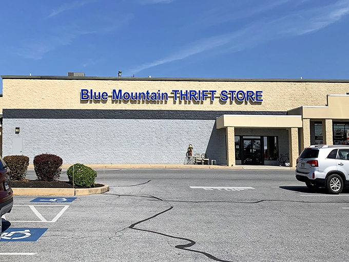The unassuming exterior of Blue Mountain Thrift Store belies the wonderland of secondhand treasures waiting inside. Pennsylvania's bargain hunters know the truth.