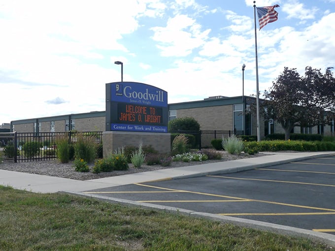 The unassuming exterior of Milwaukee's Goodwill Outlet belies the treasure-hunting paradise within. Like a Vegas casino, what happens inside defies all expectations.