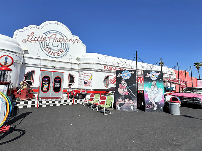 The gleaming white exterior of Little Anthony's Diner practically screams "The 1950s called and they brought milkshakes!" A true Tucson landmark.