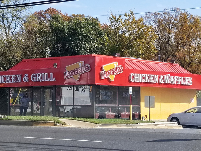 That iconic red awning isn't just a landmark&mdash;it's a beacon of fried chicken salvation for hungry Marylanders seeking crispy, golden comfort.