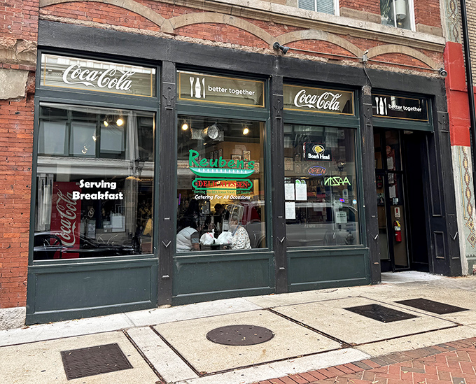 The classic brick storefront of Reuben's Deli brings a slice of NYC to downtown Atlanta, complete with that "you've-just-discovered-something-special" feeling.