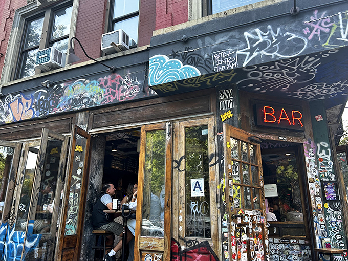 Graffiti paradise meets taco heaven. This East Village hotspot wears its street cred on its sleeve&mdash;literally every inch of its exterior.