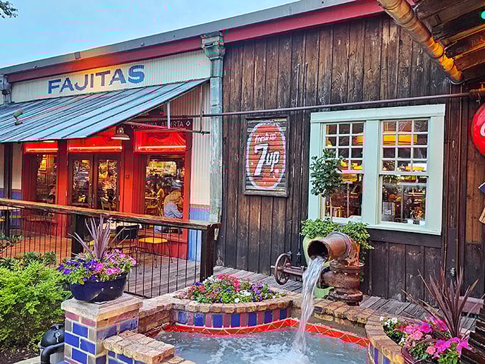 Pappasito's neon-lit exterior glows like a Tex-Mex lighthouse, beckoning hungry travelers with its colorful charm and promise of culinary adventure.