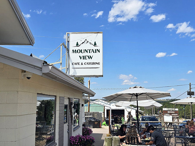 The unassuming exterior of Mountain View Cafe belies the breakfast magic happening inside. Sometimes the best treasures come in modest packages.