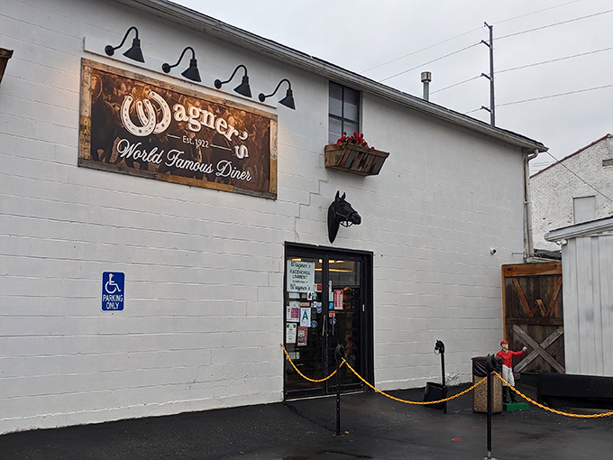 The unassuming exterior of Wagner's Pharmacy hides a Louisville treasure. Horse racing history and hearty breakfasts await just steps from Churchill Downs.