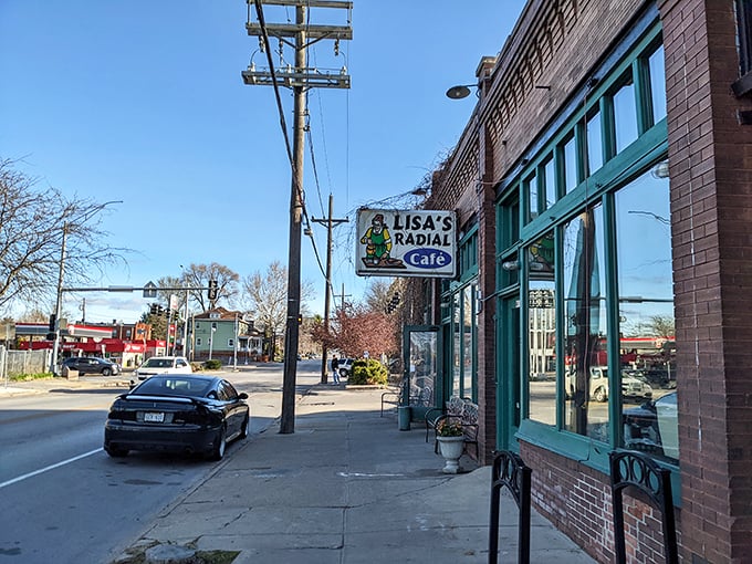 The unassuming brick exterior of Lisa's Radial Cafe hides Omaha's breakfast temple. That green-and-white awning might as well be a superhero cape.