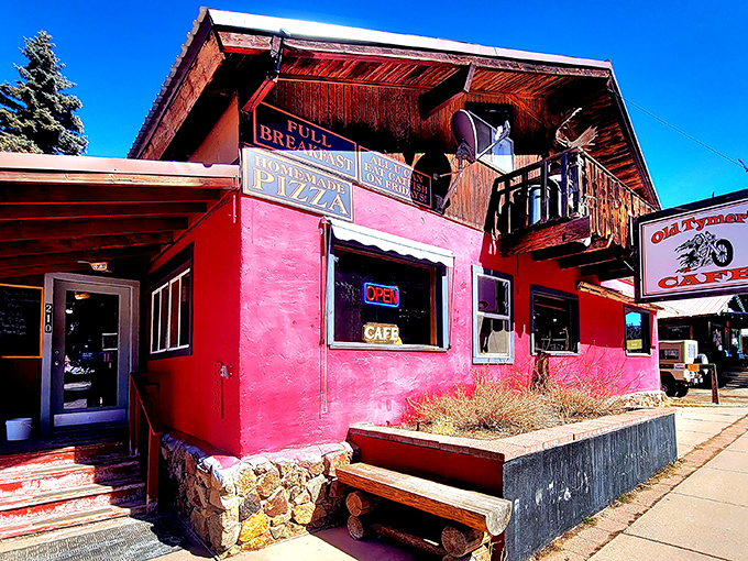 Behold the pizza that proves Old Tymers isn't just a breakfast joint&mdash;this perfectly melted cheese masterpiece demands your respect. 