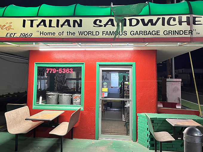 The iconic red and green exterior of Luigi's screams "authentic Italian joint" with all the subtlety of an enthusiastic nonna inviting you to mangia!