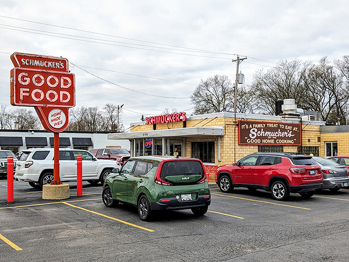 The neon promise of "GOOD FOOD" isn't just advertising&mdash;it's a binding contract Schmucker's has honored for generations of Toledo diners.