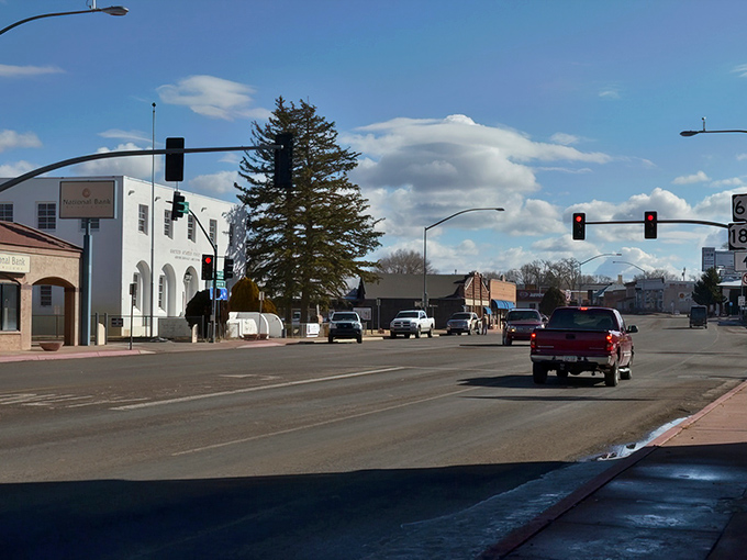 Main Street Springerville unfolds like a Norman Rockwell painting where people still wave from pickup trucks.