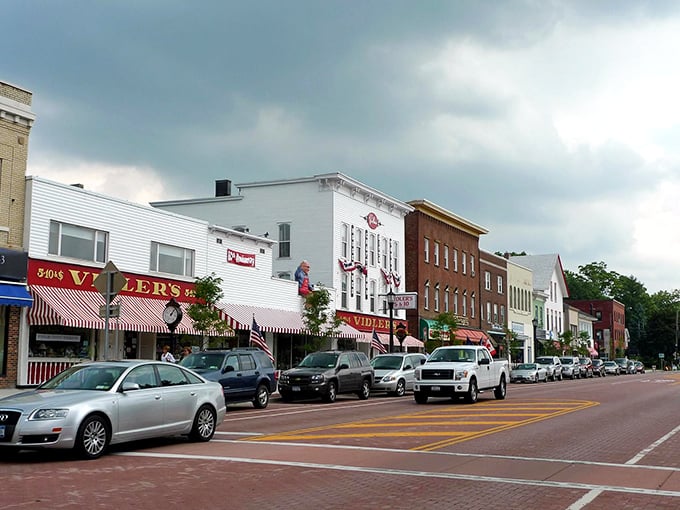 Main Street's brick buildings house local businesses that have somehow survived the retail apocalypse by offering something radical – things people actually want.