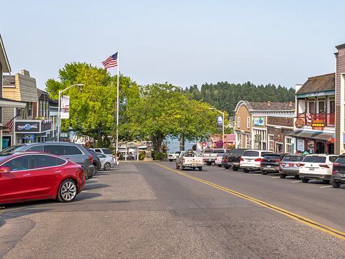 Spring Street stretches before you like a Norman Rockwell painting come to life, where island pace replaces mainland rush and every storefront tells a story.