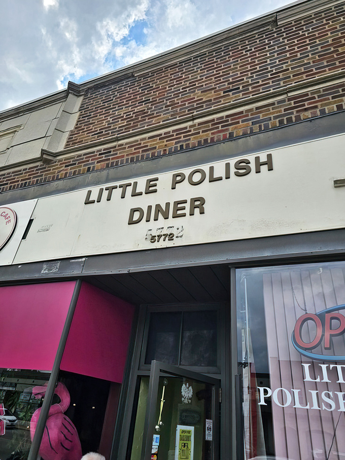 The unassuming brick fa&ccedil;ade of Little Polish Diner in Parma might not scream "culinary destination," but that pink awning hints at the colorful flavors waiting inside.