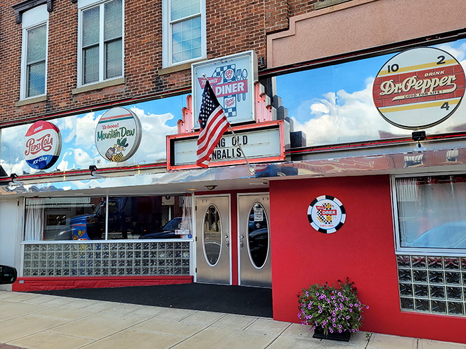 The classic brick fa&ccedil;ade with its black and white striped awning isn't just retro-themed&mdash;it's a time machine disguised as a diner in downtown Archbold. 