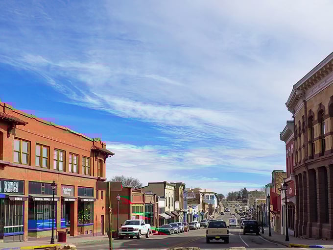 Downtown Las Vegas, NM greets you with colorful historic buildings and that impossibly blue New Mexico sky &ndash; architectural eye candy without the neon hangover. 
