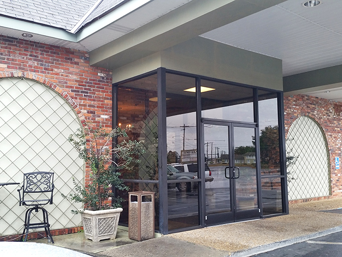 The unassuming brick exterior of The Plaza Restaurant hides culinary treasures within, like finding a diamond in your grandmother's jewelry box.