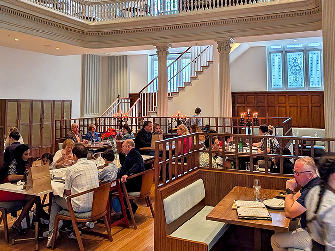 The historic brick fa&ccedil;ade of Wye Oak Tavern stands proudly in Frederick, its tall windows like eyes that have witnessed centuries of Maryland history. 